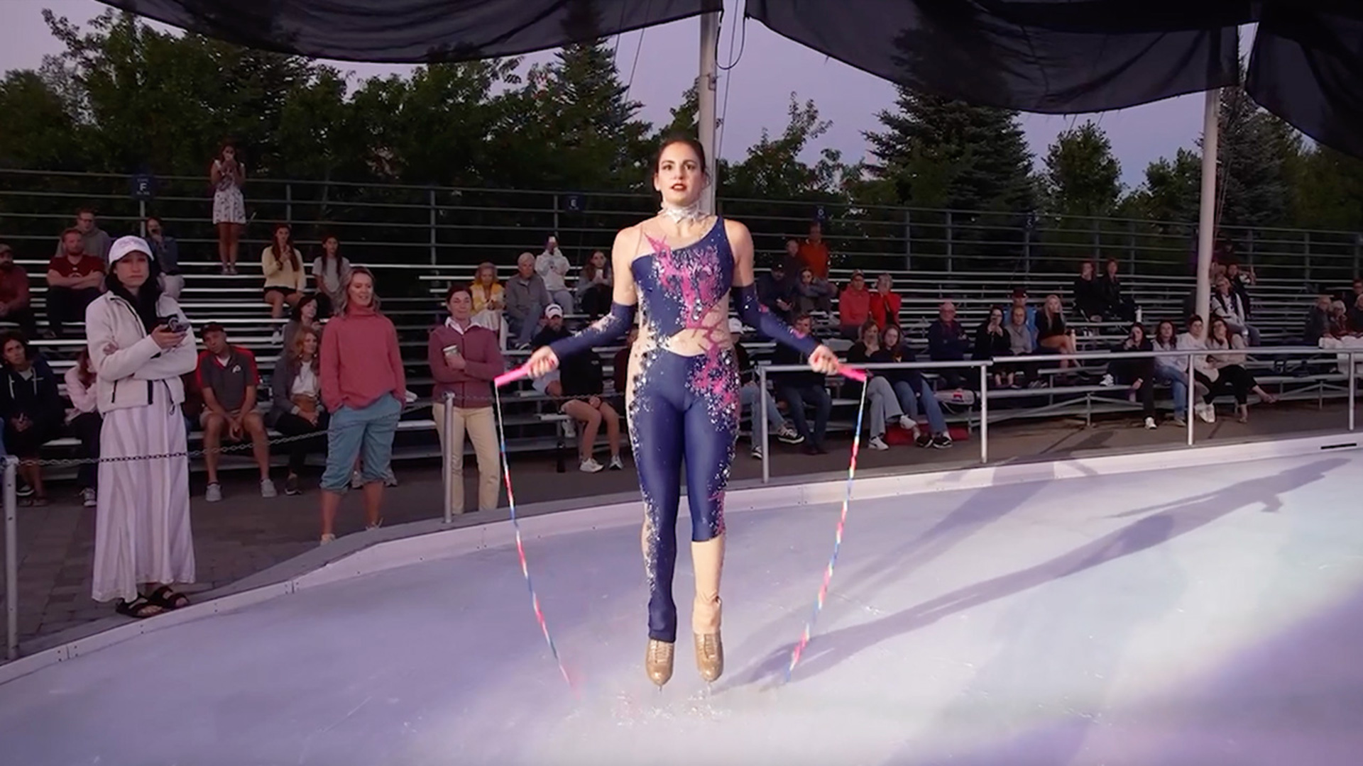 Most skips whilst in ice skates in one minute - 143 by Eszter Szombathelyi