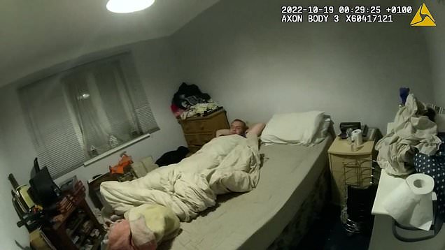 Moment driver who killed cyclist is arrested in bed