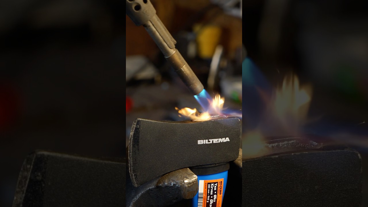 Forging a $6 axe into a $1000 Damascus axe