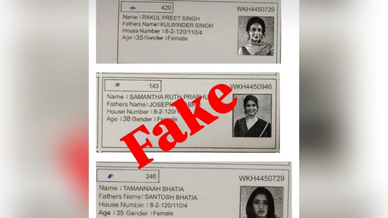 Fake voter list with names of Samantha Prabhu, Tamannaah Bhatia emerge ...