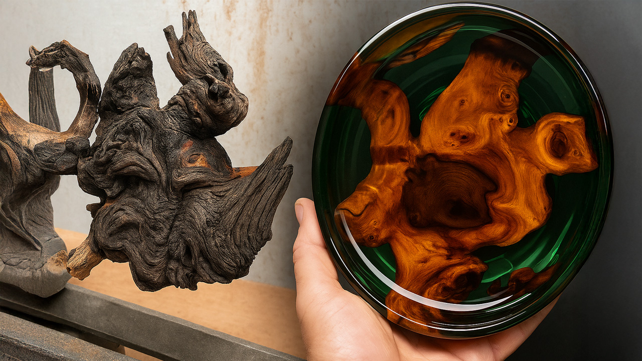 The magic of epoxy resin on driftwood
