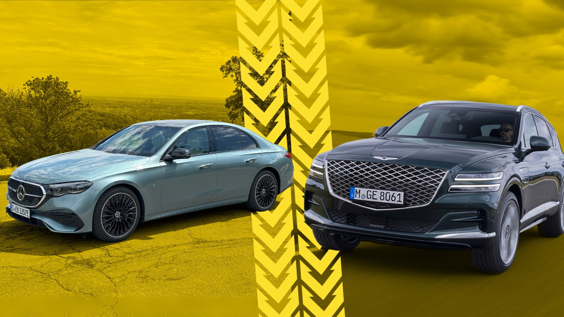Genesis GV80 gegen Mercedes E300e, Luxus-SUV gegen Hybrid-Limousine