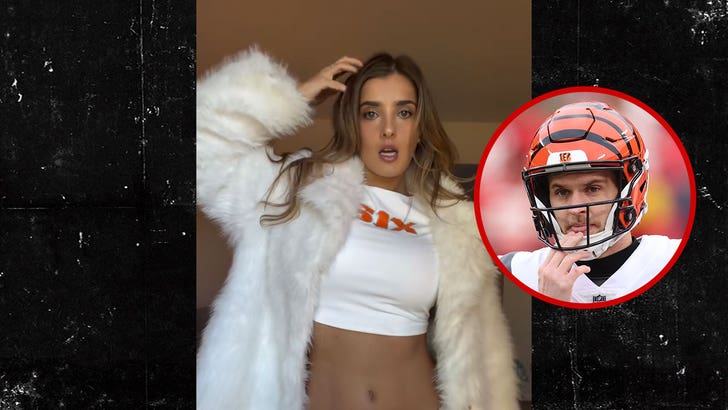 Stephanie Niles repping boyfriend Jake Browning's Cincinnati Bengals