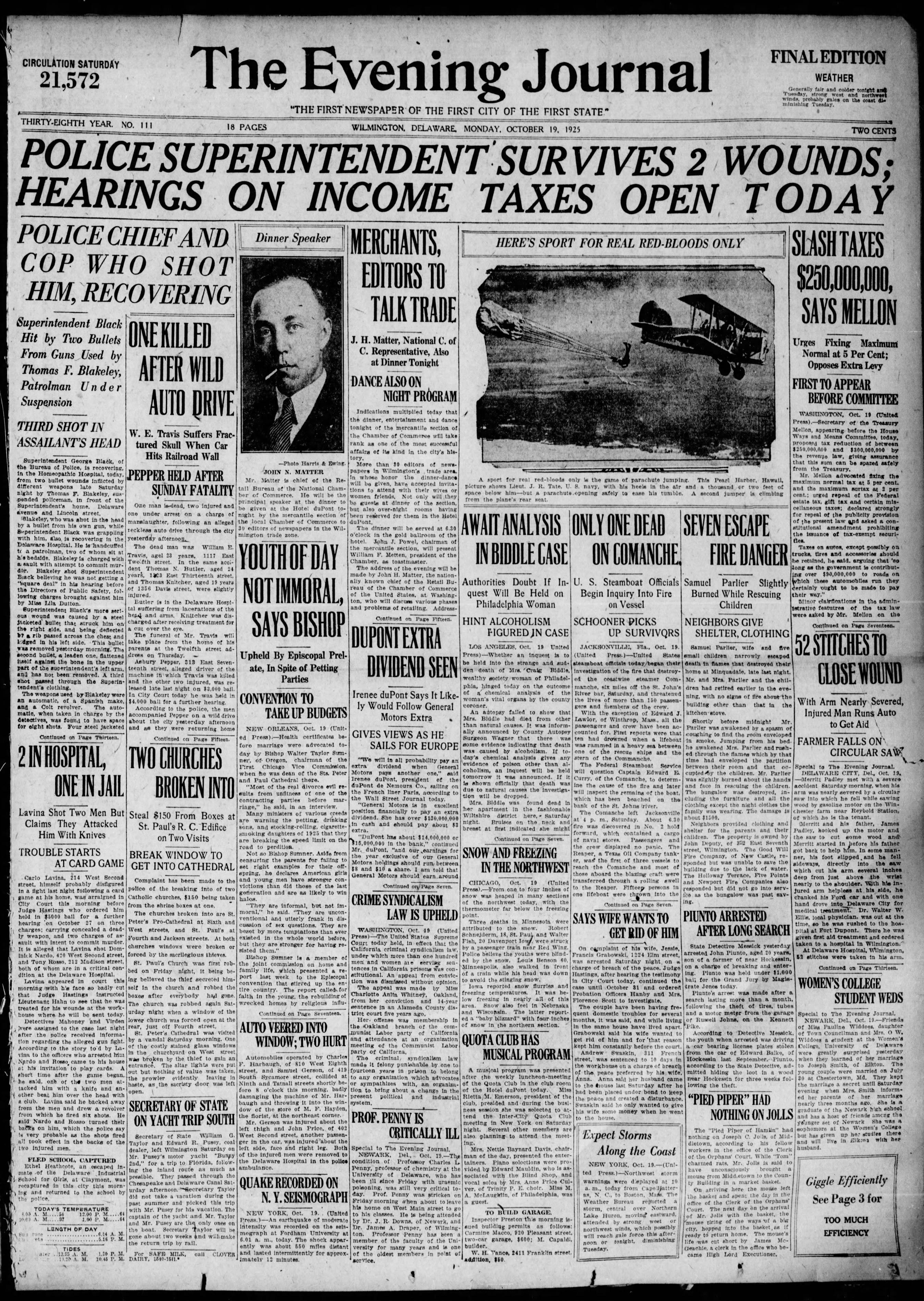 History in News Journal Oct. 19: shooting of police leader, protection ...