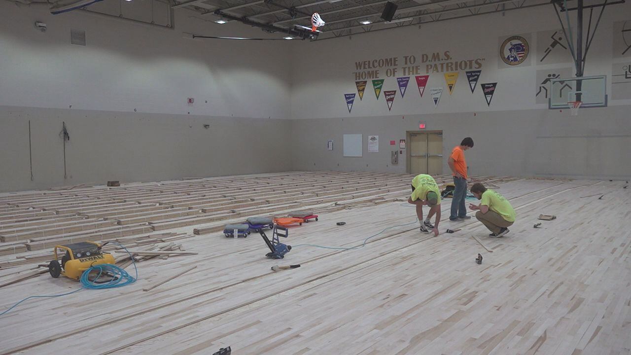 Douglas Middle School outdated gym getting nice makeover