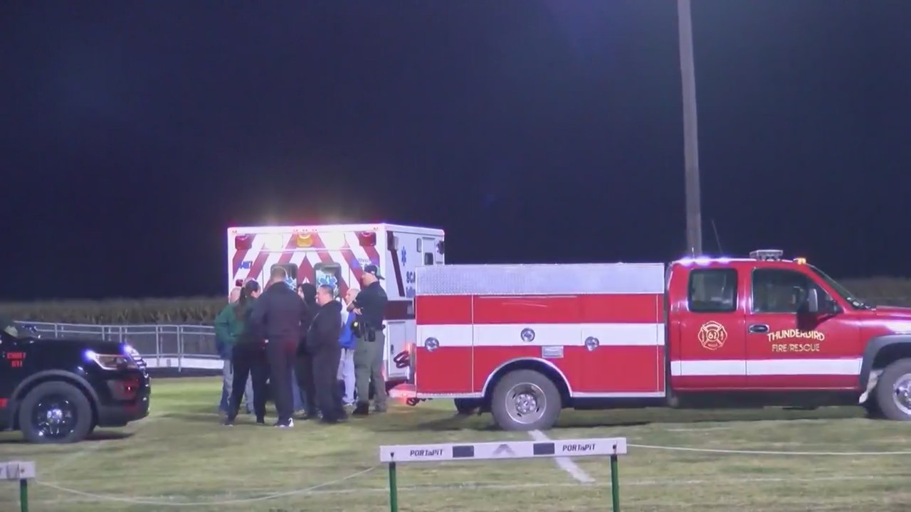 Football player returns to sidelines after being airlifted during ...