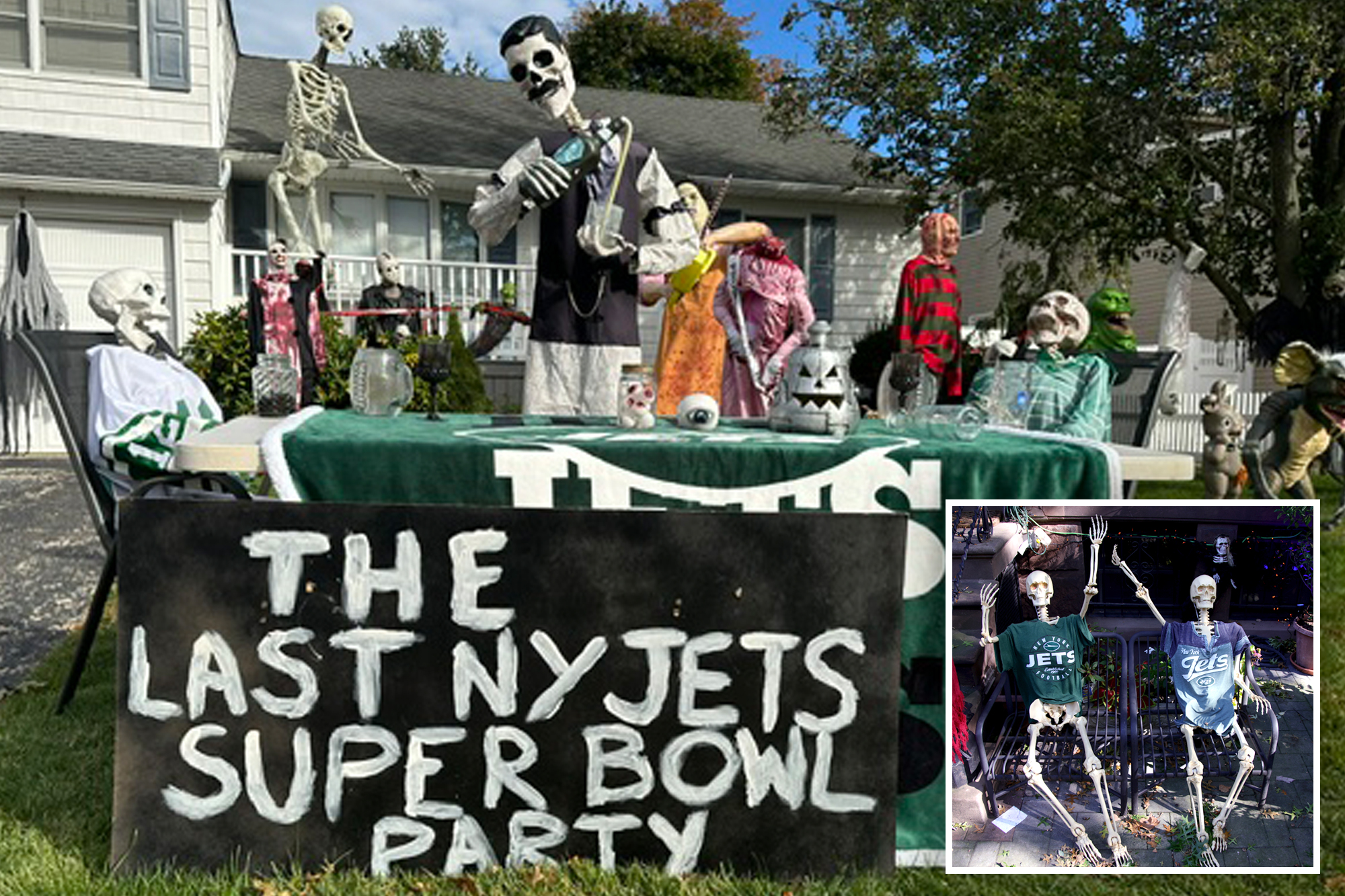 LI man’s Halloween display shows NY Jets have only a ghost of a chance to win