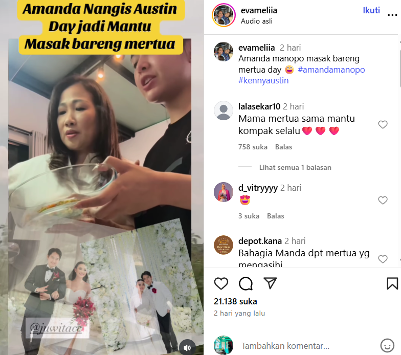 The Real Disayang Mertua, Momen Amanda Manopo Masak Bareng Ibunda Kenny Austin Jadi Sorotan
