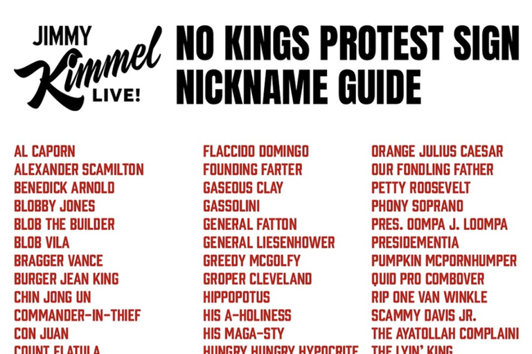 Jimmy Kimmel compiles list of scathing Donald Trump nicknames for No ...