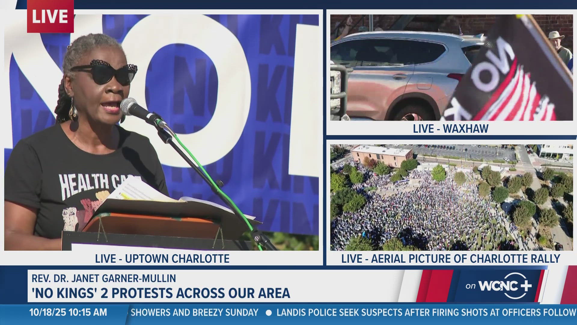 Rev. Dr. Janet Garner-Mullin at No Kings protest Charlotte: 'We don't ...