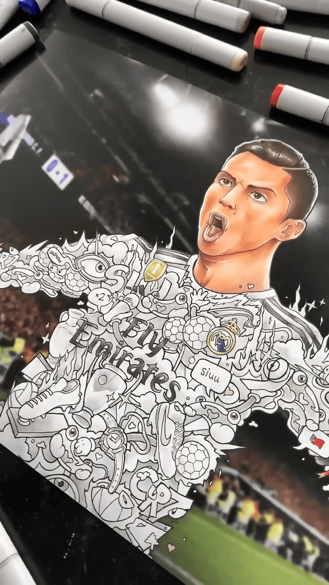 Cristiano Ronaldo Art in Mixed Style