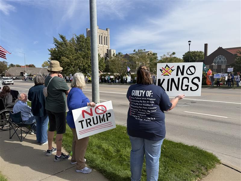Hundreds join “No Kings” Protest across tri-cities