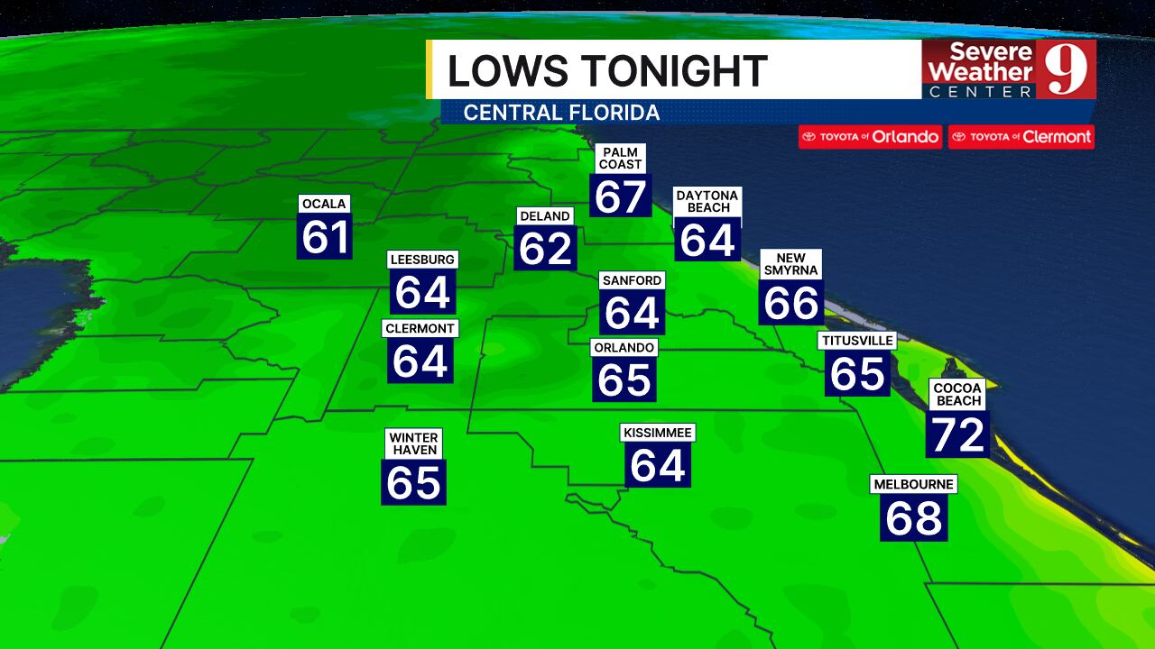 Mild and mostly clear across Central Florida