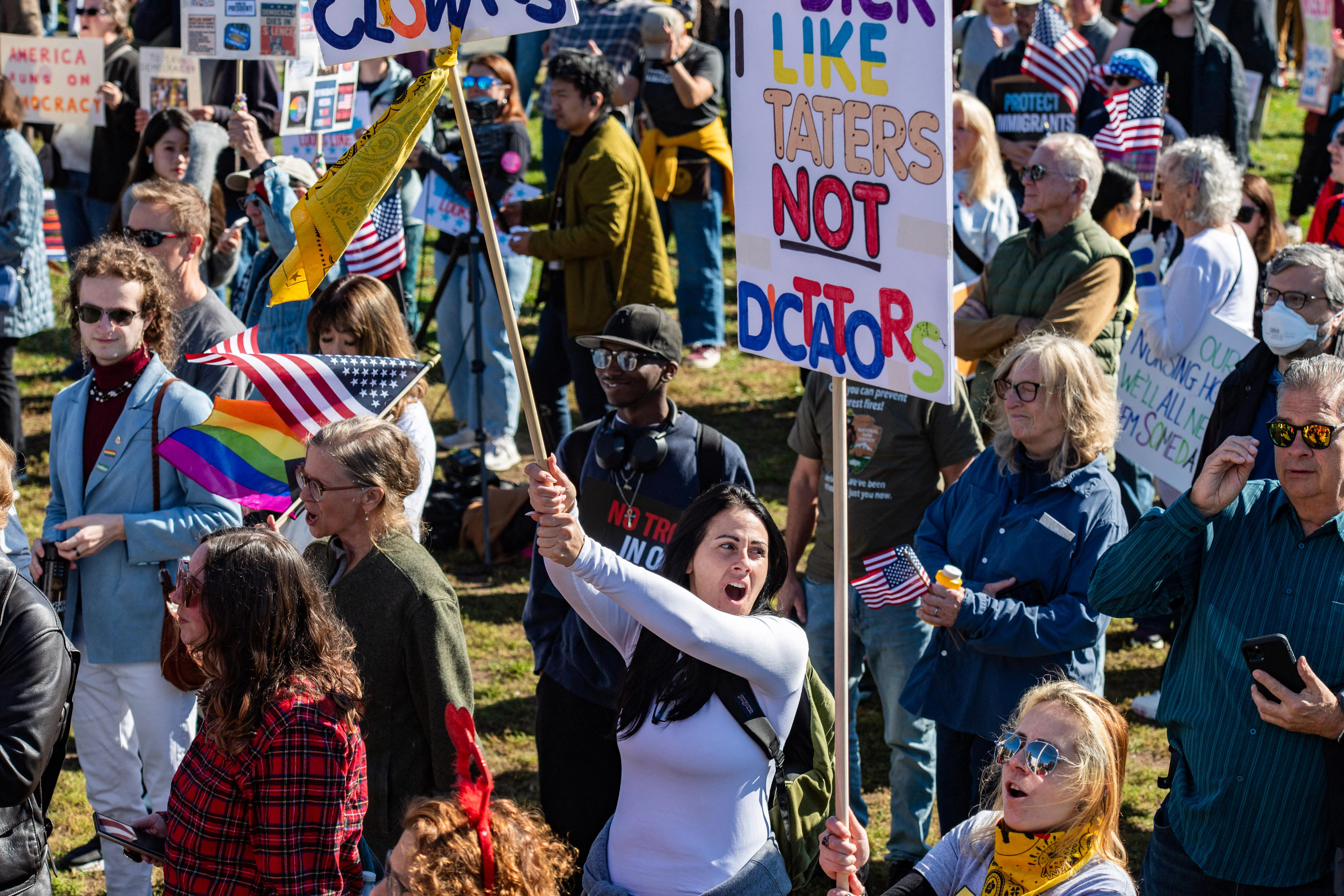 The most poignant, funny and outlandish signs at 'No Kings' protests ...