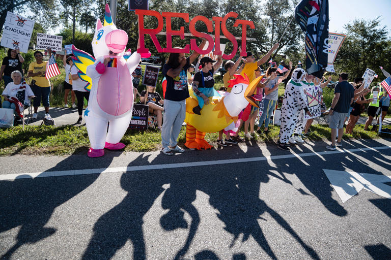 Thousands of Lee County residents rally in Fort Myers at 'No Kings ...
