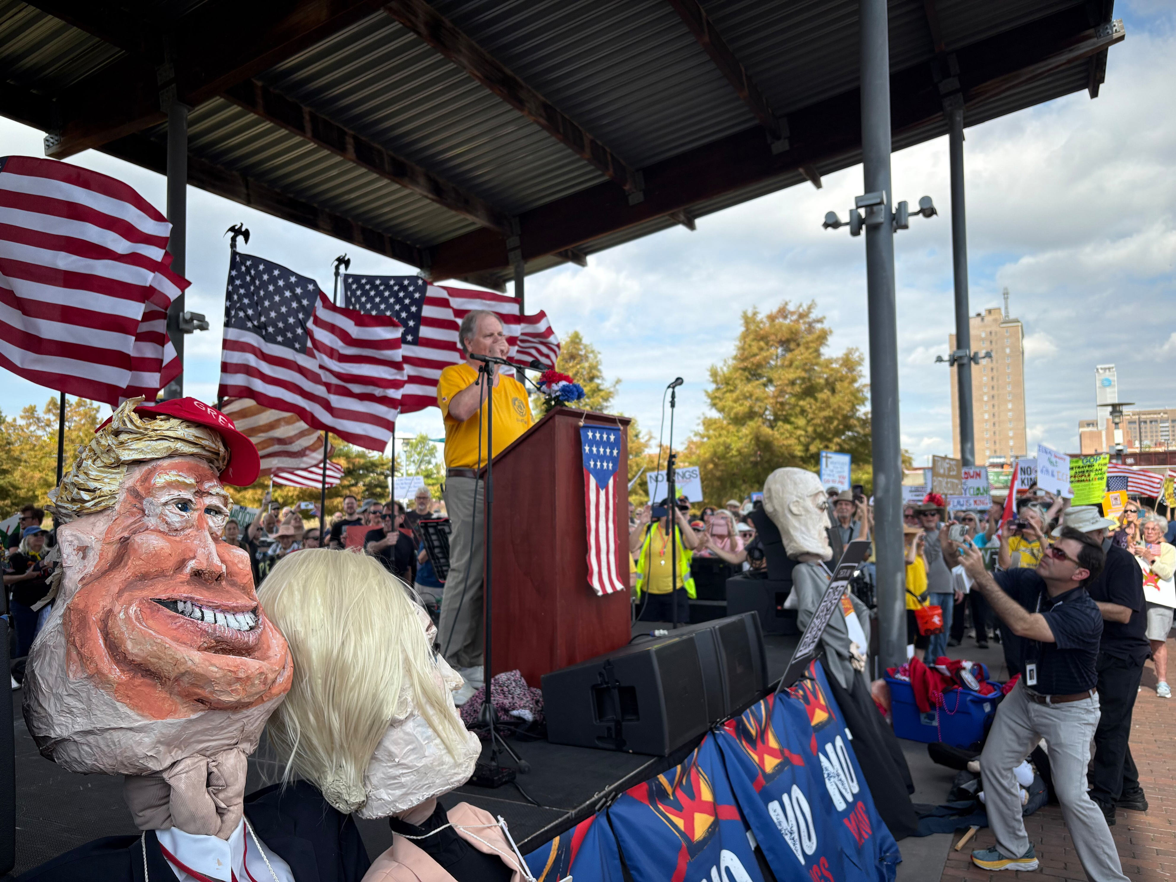 Former Senator Doug Jones makes surprise appearance at No Kings protest
