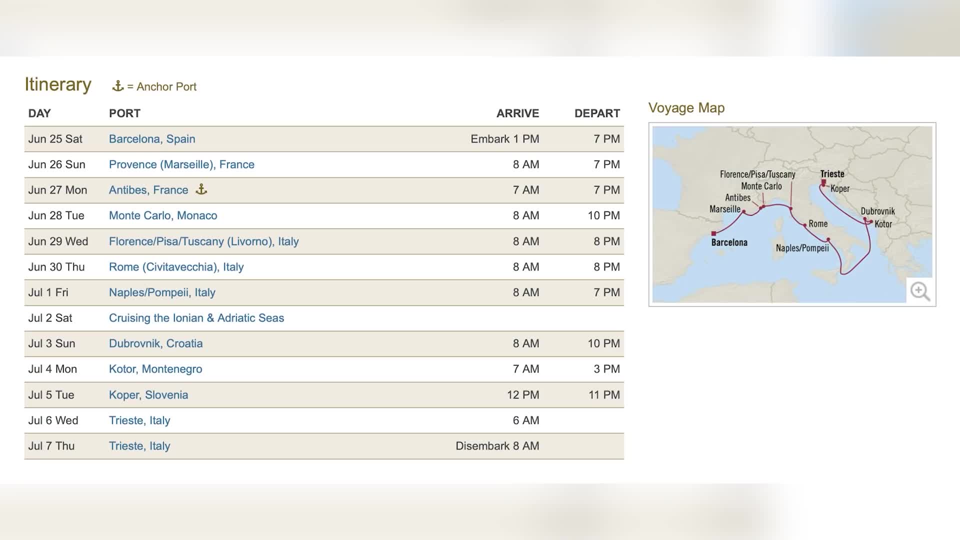 The must-see and must-avoid Mediterranean ports