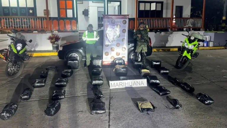 Incautan 91 kilos de marihuana en la vía La Línea en el Quindío