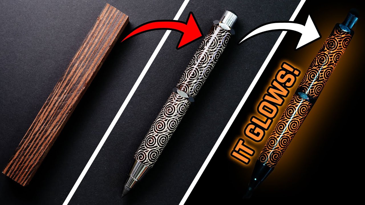 Glowing wooden pens on a CNC (world's first?)
