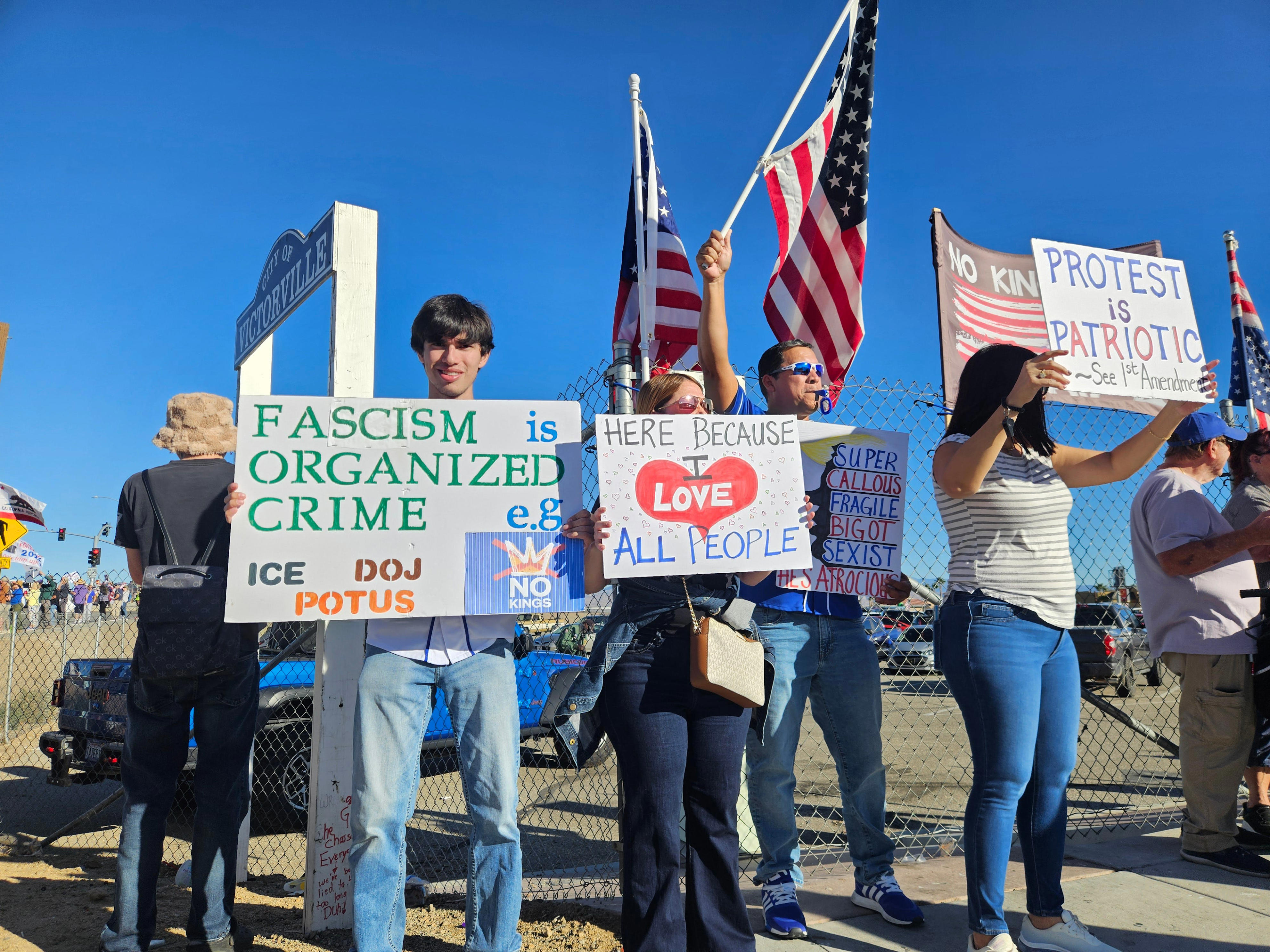 'People are angry.' Demonstrators return to Victorville for 'No Kings ...