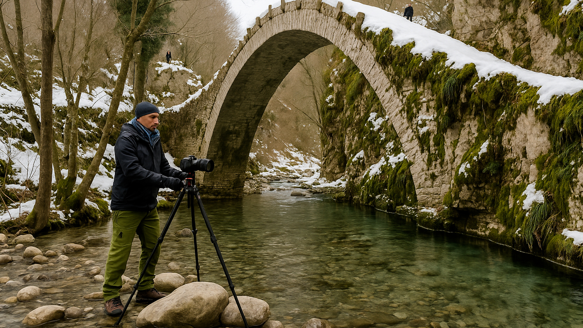 Snowy Greece: Photographing the Stone Bridge of Kipi