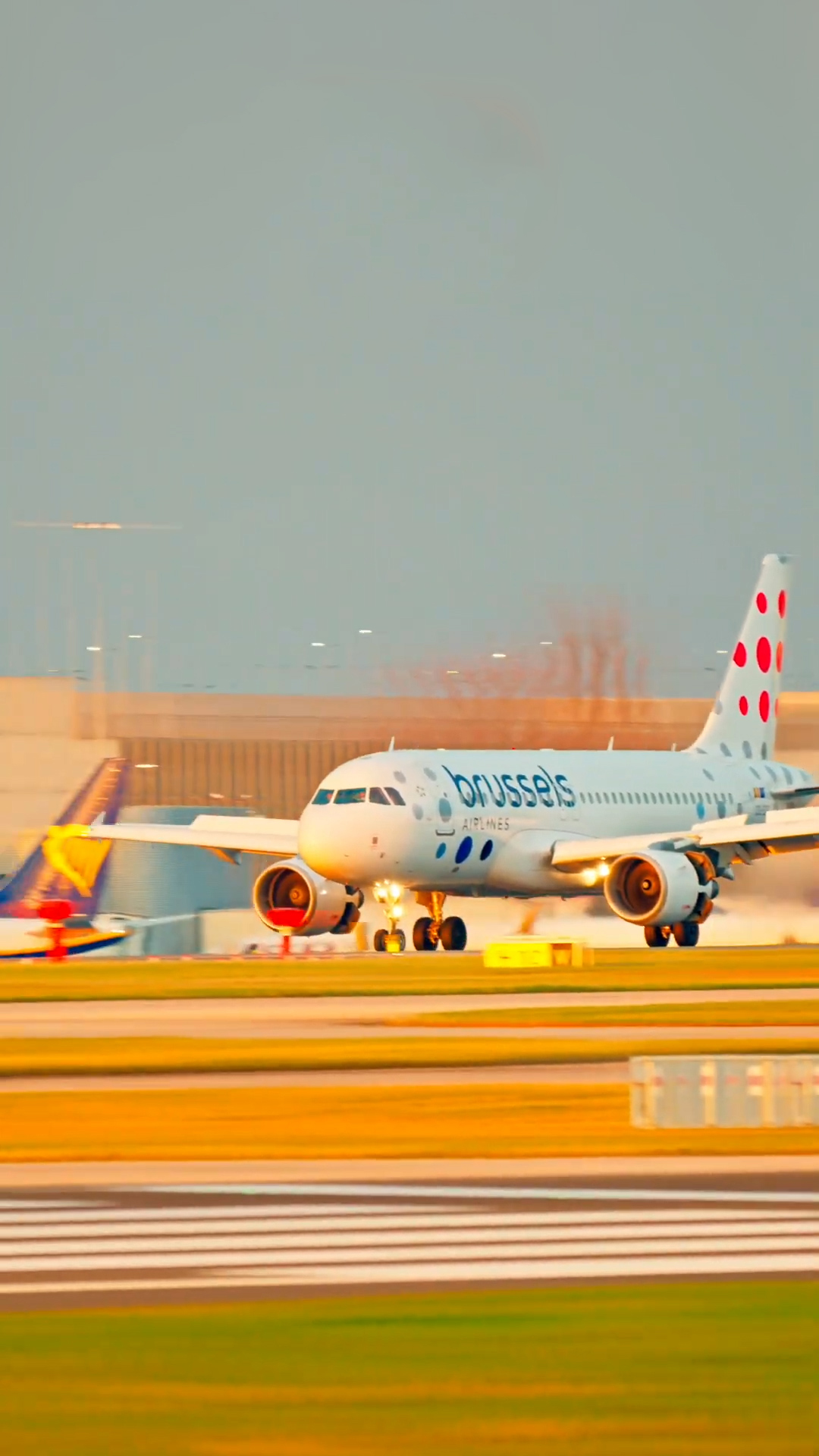 Brussels Airlines A319 Arrives During Golden Hour
