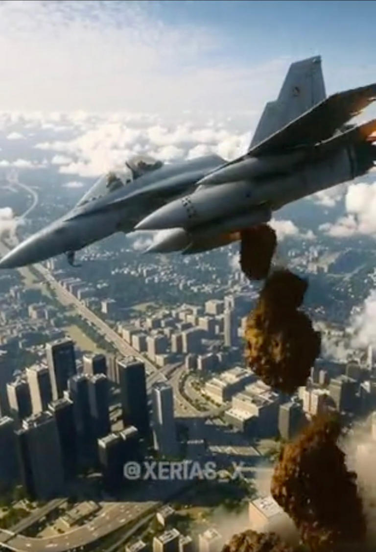 Trump posts wild AI video showing him flying fighter jet, dropping ...