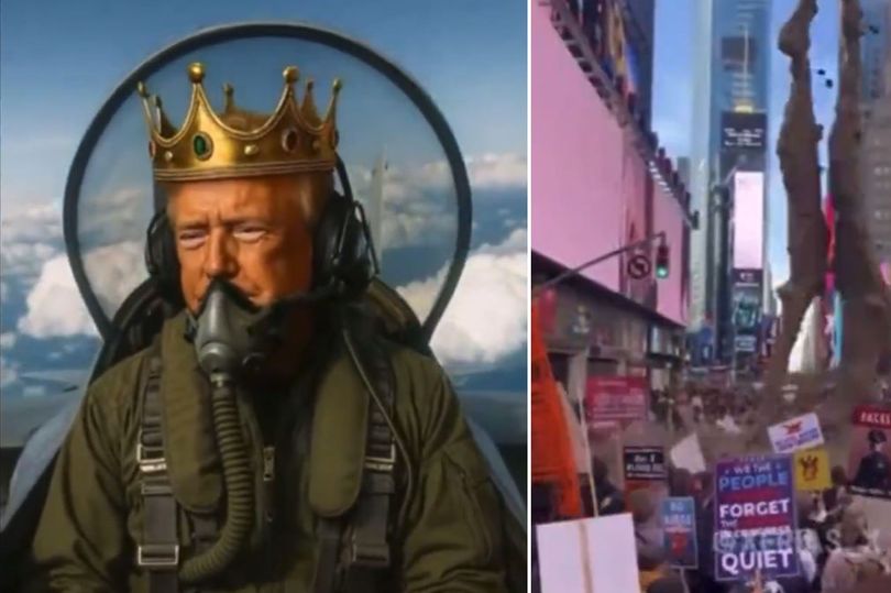 Trump slams No Kings with AI video dumping poop from 'King Trump' jet