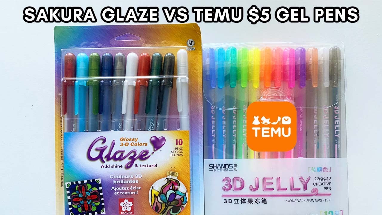 Gel Pen Face-Off – Sakura Gelly Roll Glaze vs Temu 3D Pens