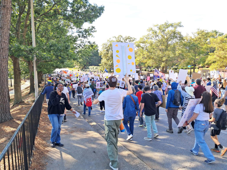 Thousands gather, march during ‘No Kings’ rally outside SC State House