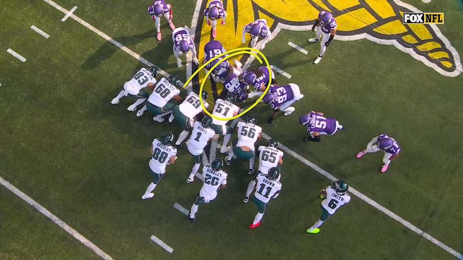 Vikings broke out a unique defensive look against Eagles' tush push