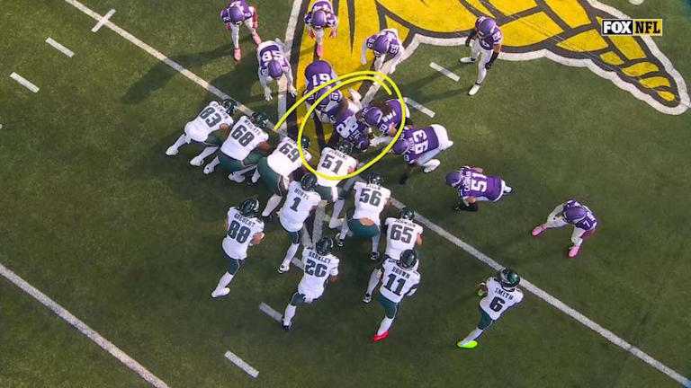 Vikings broke out a unique defensive look against Eagles' tush push