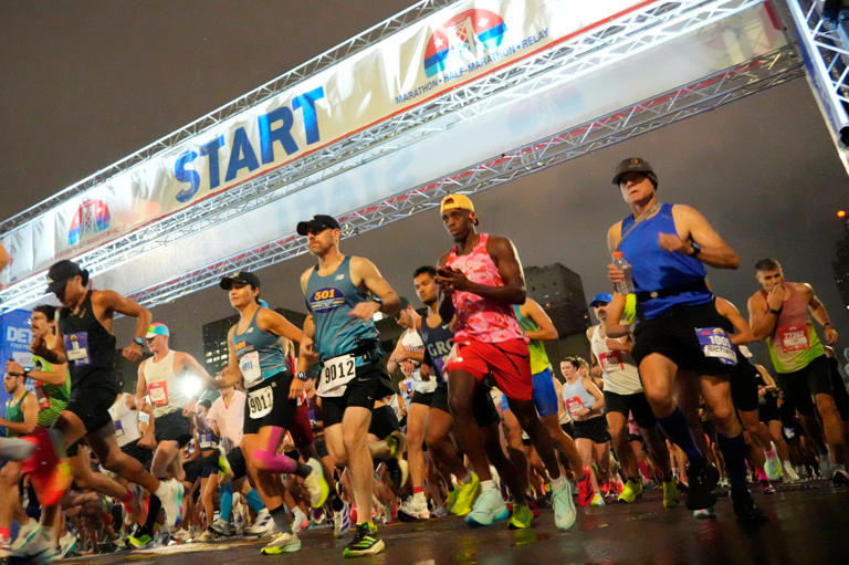 And they're off! Runners take to the streets for the 48th Detroit marathon