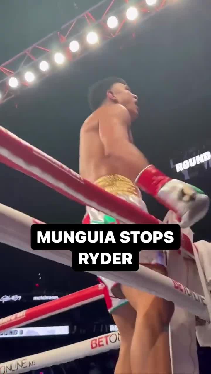 Jaime Munguia does what Canelo could not 3 knockdowns & stops John Ryder 🙌