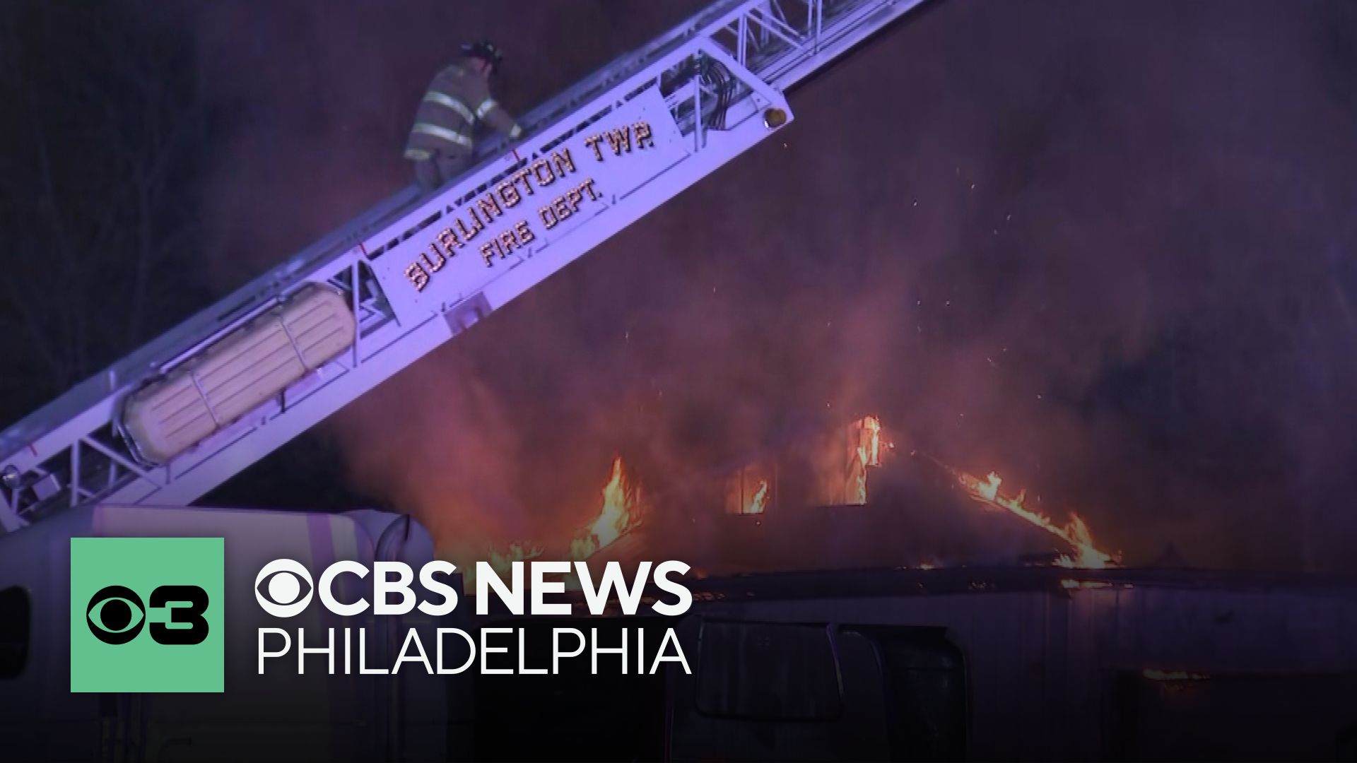 Large fire breaks out overnight at Southampton, New Jersey, auto repair ...