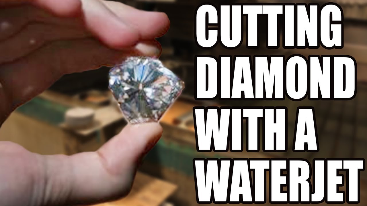 Cutting a huge 17 carat diamond with 60,000 PSI waterjet - with Cody's Lab