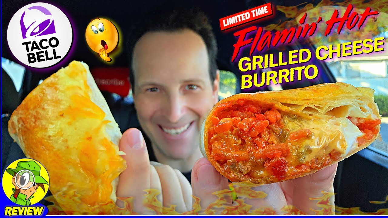 Taco Bell® Flamin' Hot® Grilled Cheese Burrito Review Their BEST Yet?!