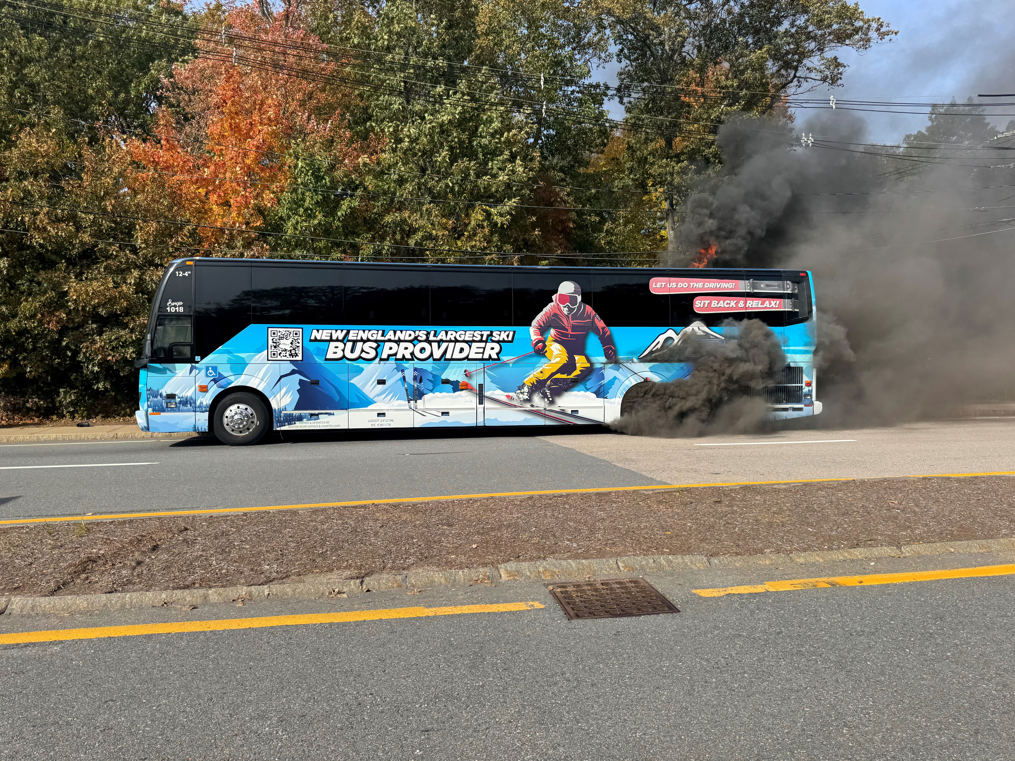 Fire breaks out on bus carrying UMass Lowell marching band, sending ...