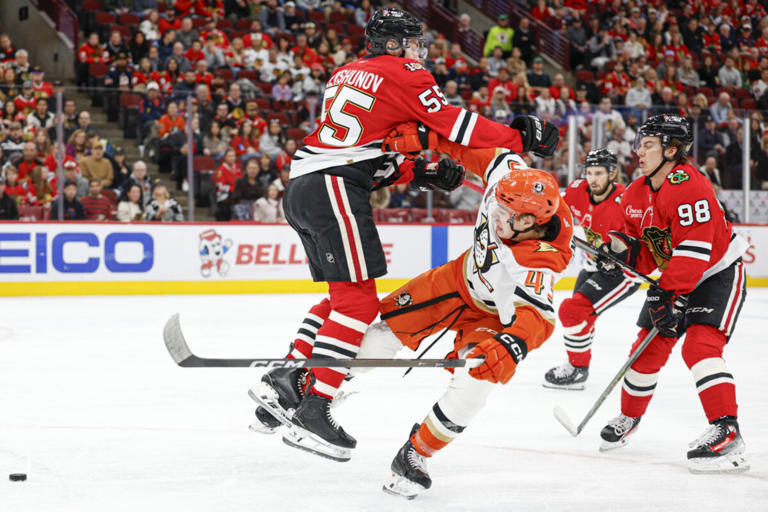 Blackhawks’ Levshunov on first NHL goal, rookie breakout, and chasing ...