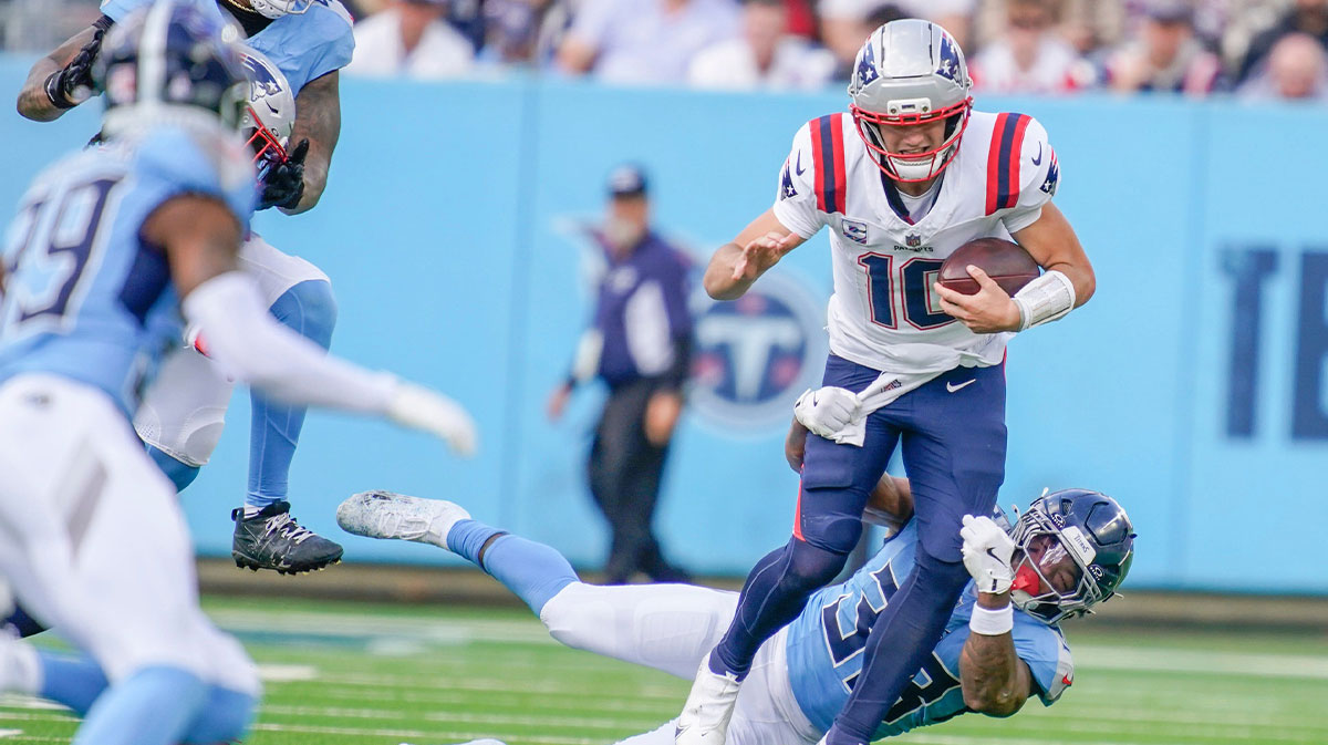 What Drake Maye said about concussion test after hard head smash