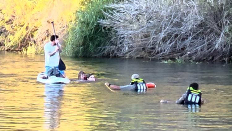 Dad and 8-year-old son saved in swift water rescue on Salt River