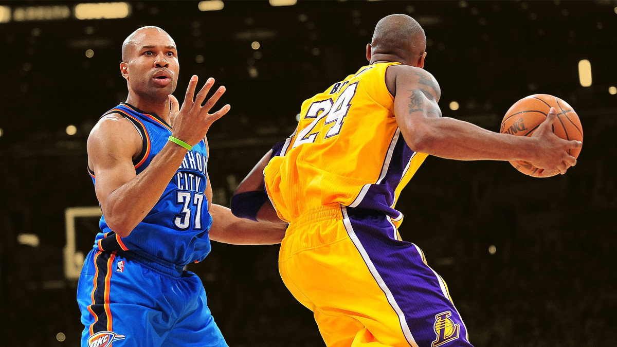 Kobe Bryant poked fun at Derek Fisher in a rare game as opponents ...