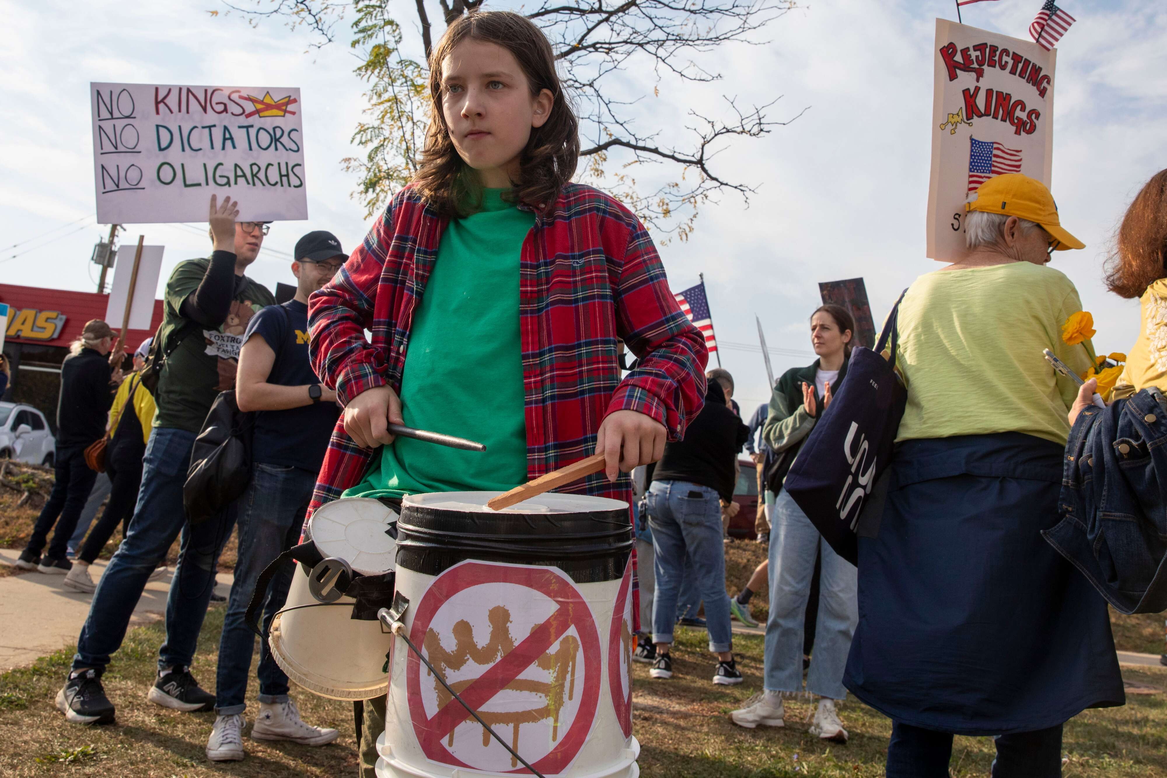 ‘We’re angry chicks, but we’re not violent’: Local ‘No Kings ...