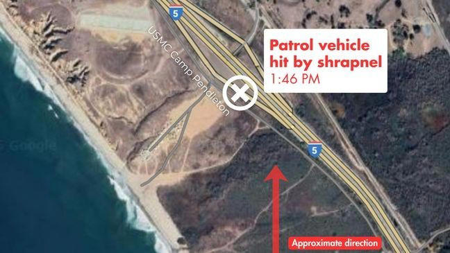 CHP reports military shrapnel hit cruiser during live fire exercise ...