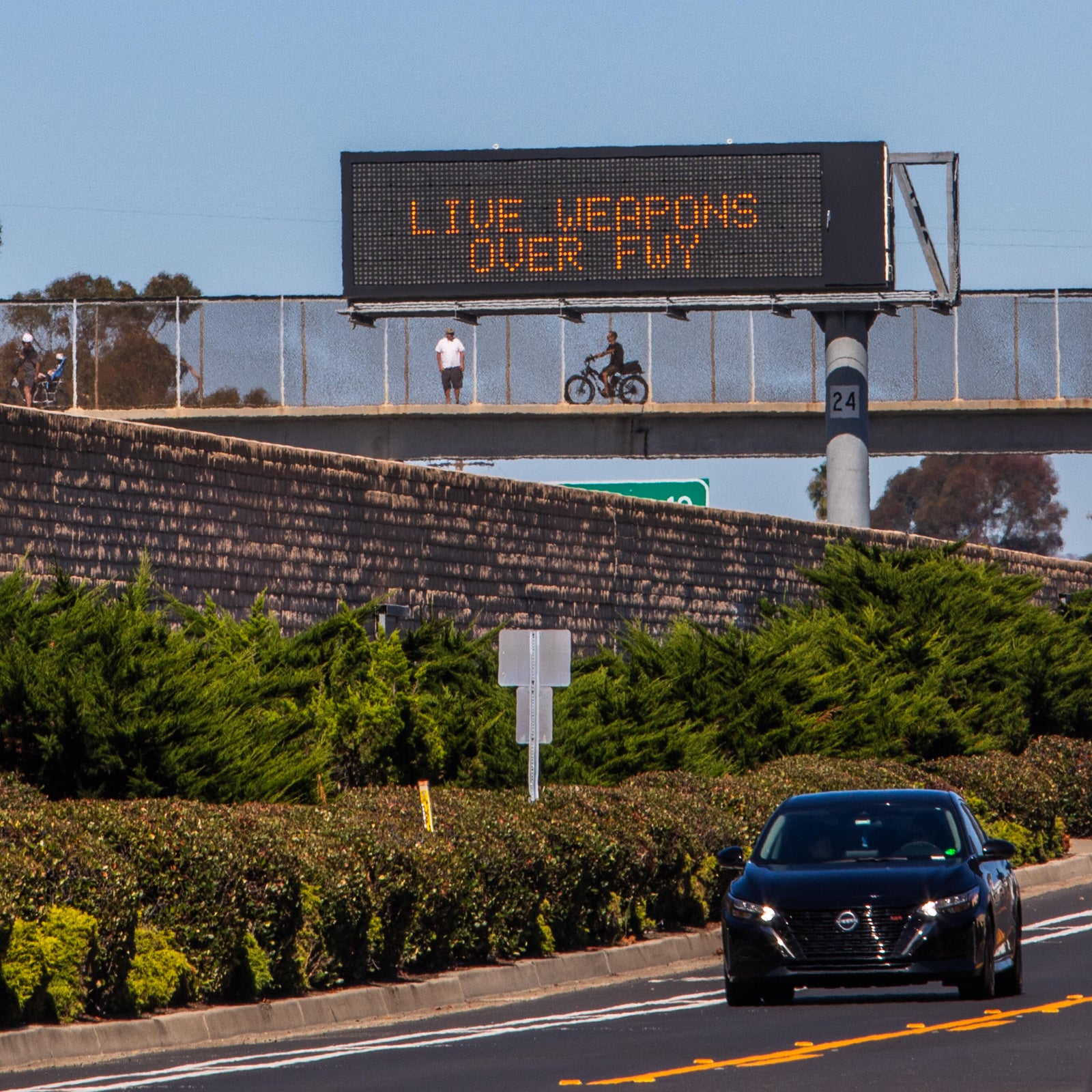 Patrol car struck by shrapnel from artillery round fired from Camp ...