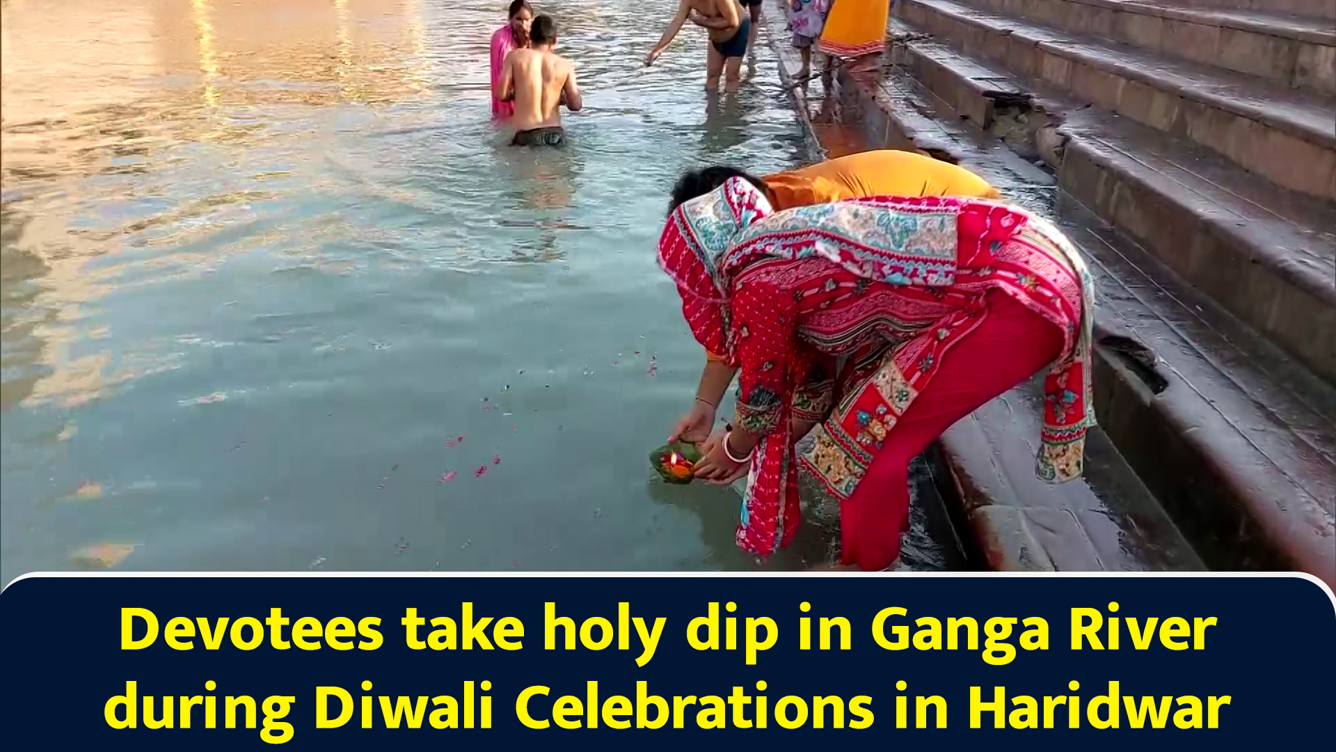 Devotees take holy dip in Ganga River during Diwali Celebrations in ...
