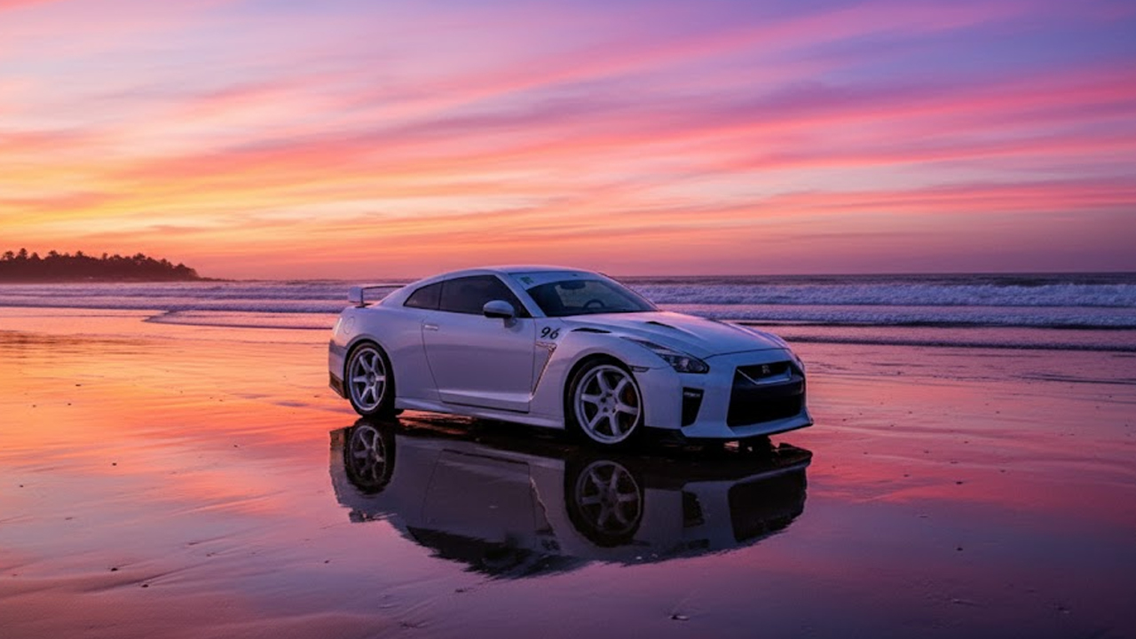 Nissan GTR R35 – High-Speed Beach Drift in Africa