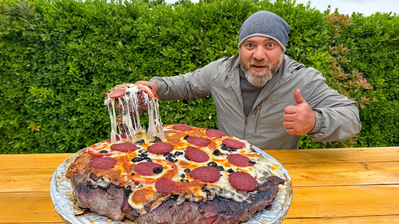 Pizza and steak combined in one bold recipe