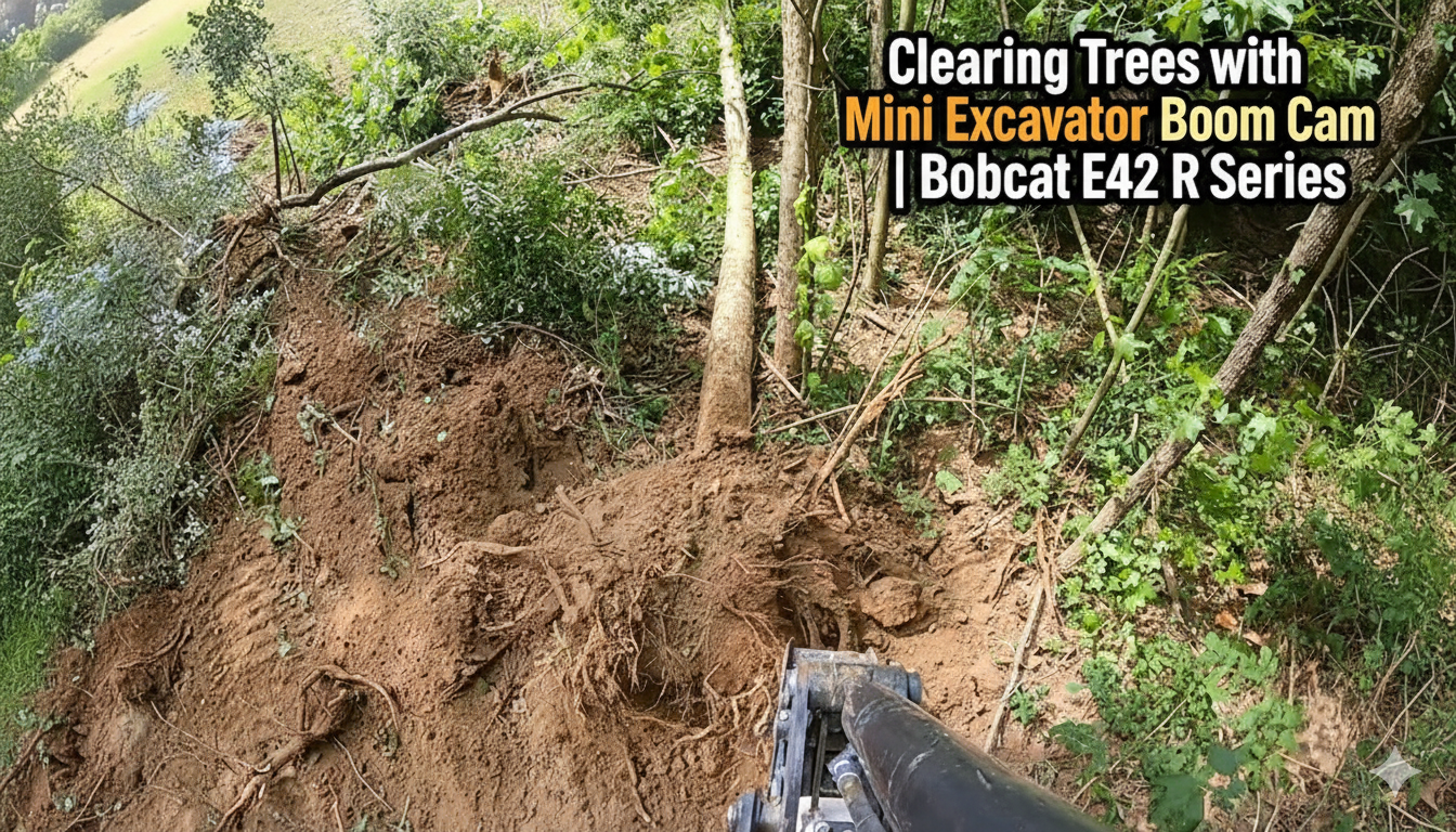 Clearing Trees with Mini Excavator Boom Cam | Bobcat E42 R Series