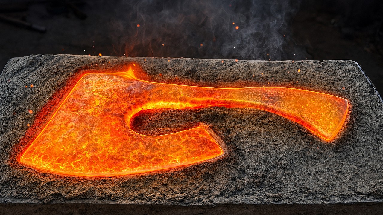 Casting a Brass Axe From Molten Metal to Masterpiece